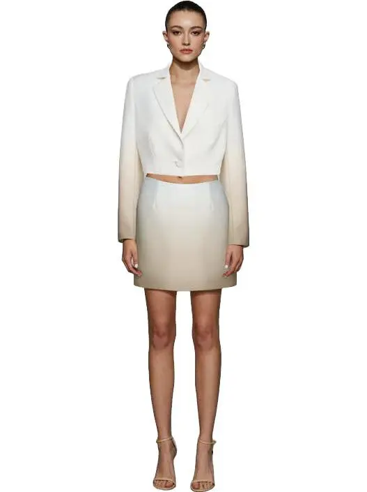 ET OCHS Jasper Ombré Cropped Blazer - White