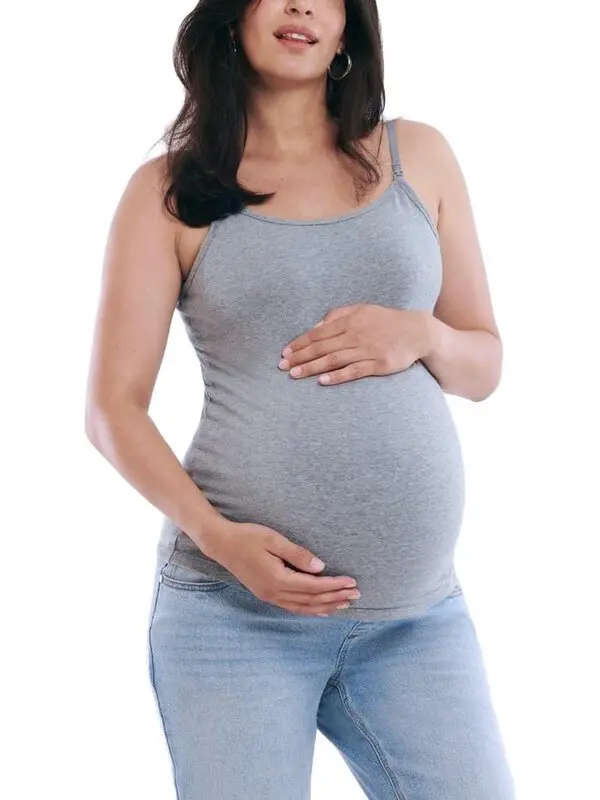 Motherhood Maternity Clip Down Nursing Cami - Heather Grey