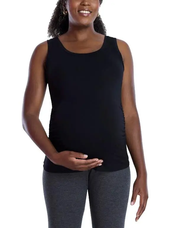 Motherhood Maternity Scoop Neck Side-ruched Tank Top - Black