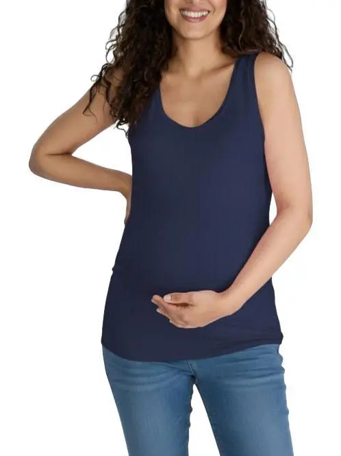 Motherhood Maternity Scoop Neck Side-ruched Tank Top - Peacoat