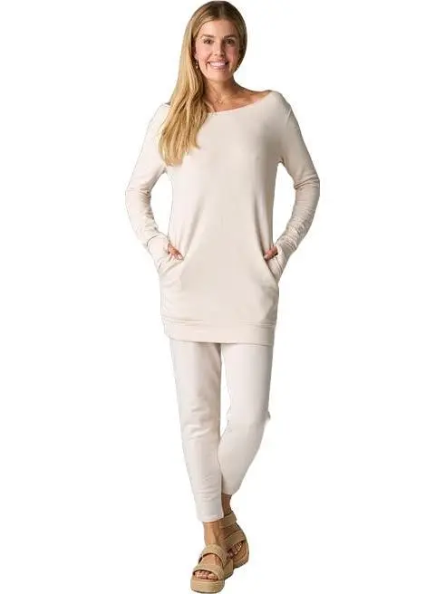 EAVOLU Masai Mara Eco-luxe Fleece Tunic/dress - Bone