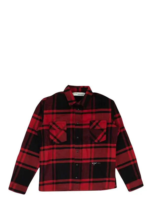Off-White Luxury Check Button Down Shirt - Red