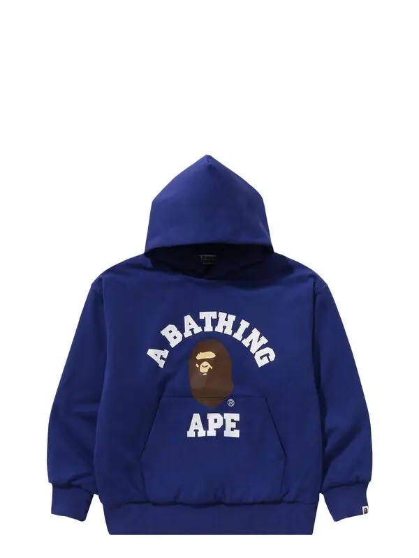 BAPE College Puffy Relaxed Fit Pullover Hoodie - Blue