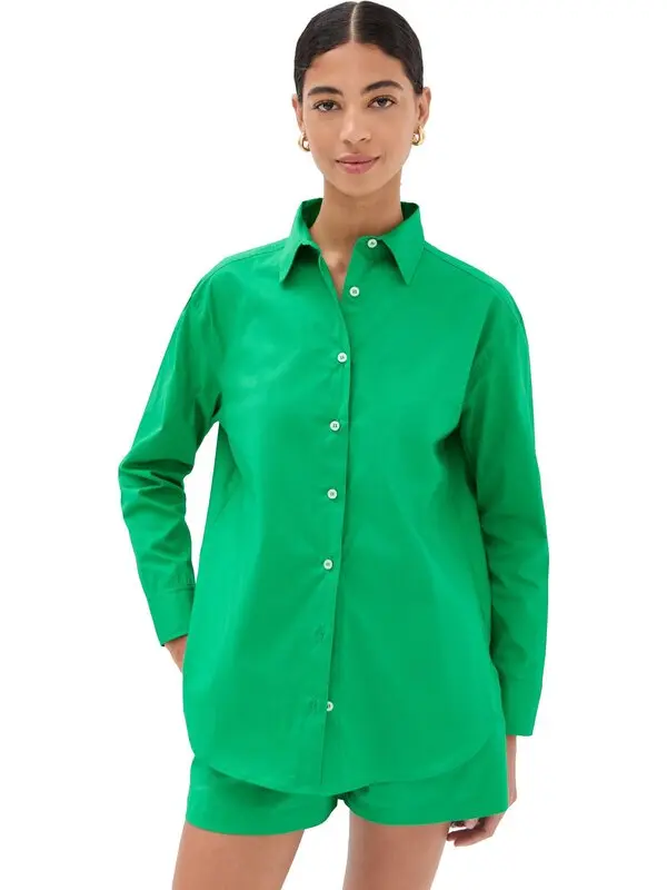 LE BOP Cecillia Button Down - Kelly Green
