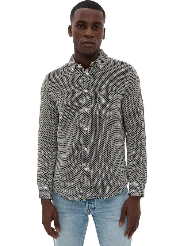Portuguese Flannel Agora Knit Button Down - Black