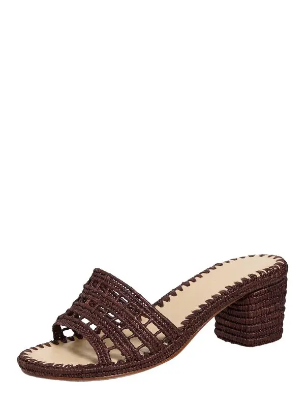 Carrie Forbes Alana Raffia Sandals - Marron