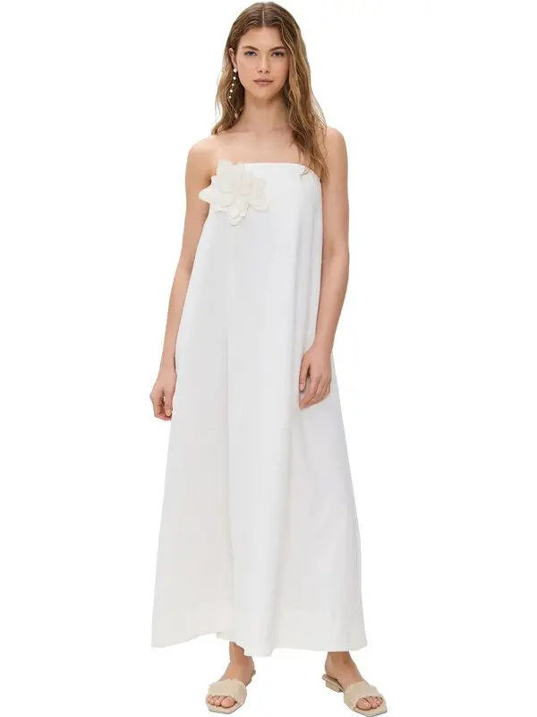DRESS TO Flower Detailed Maxi Dress - Off White