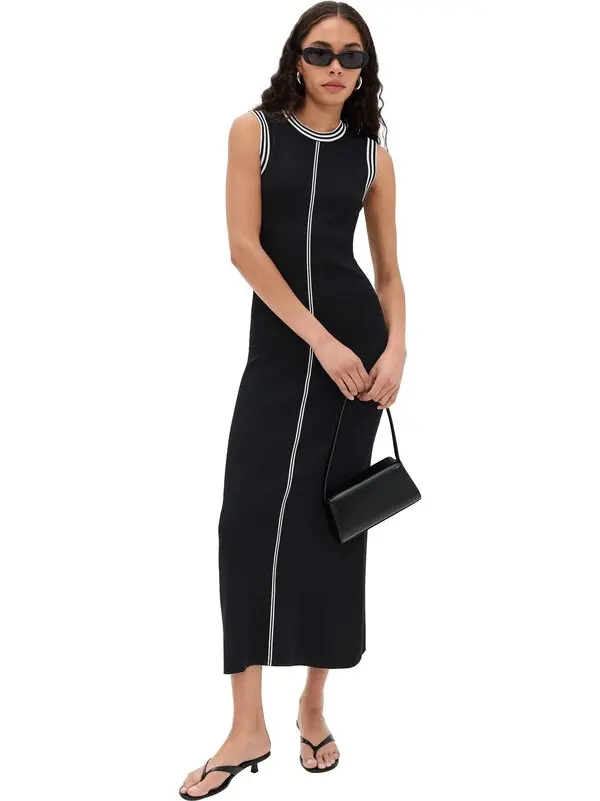 LE BOP Ringer Midi Dress - Black & White