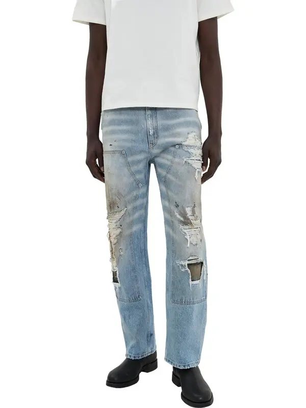 MAISON MARGIELA Distressed Relaxed Denim - Medium Blue