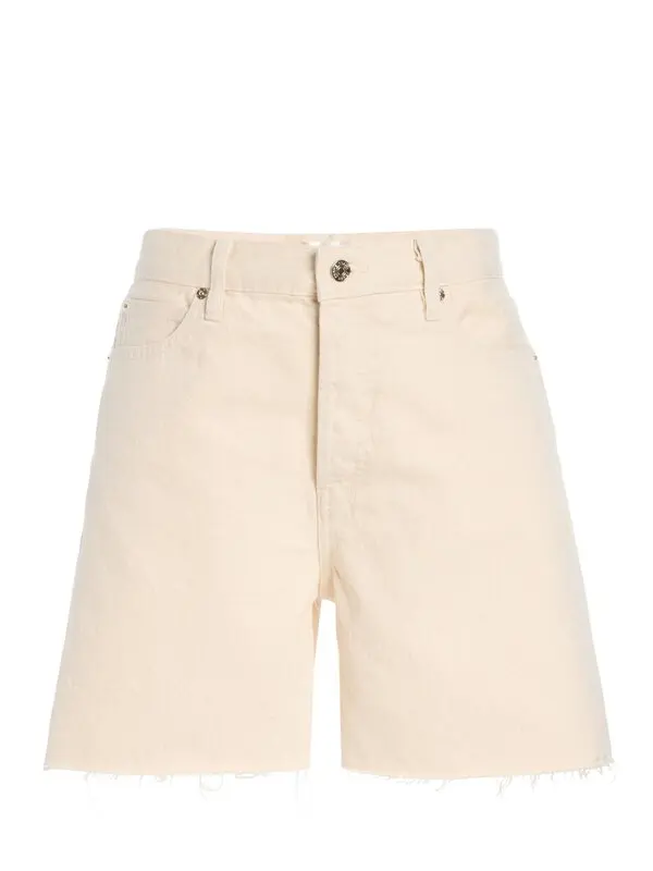 FRAME The Timeless Denim High-rise Shorts - Ivory