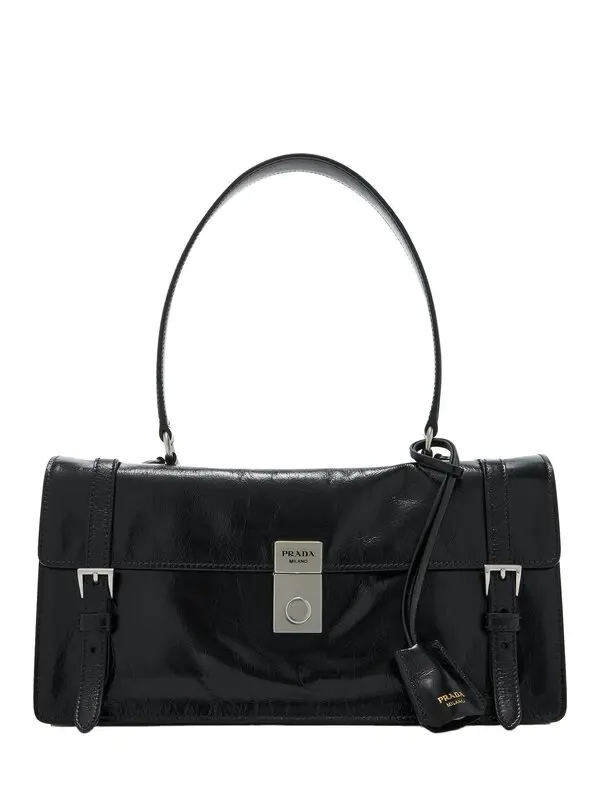 Prada Leather Shoulder Bag - Black