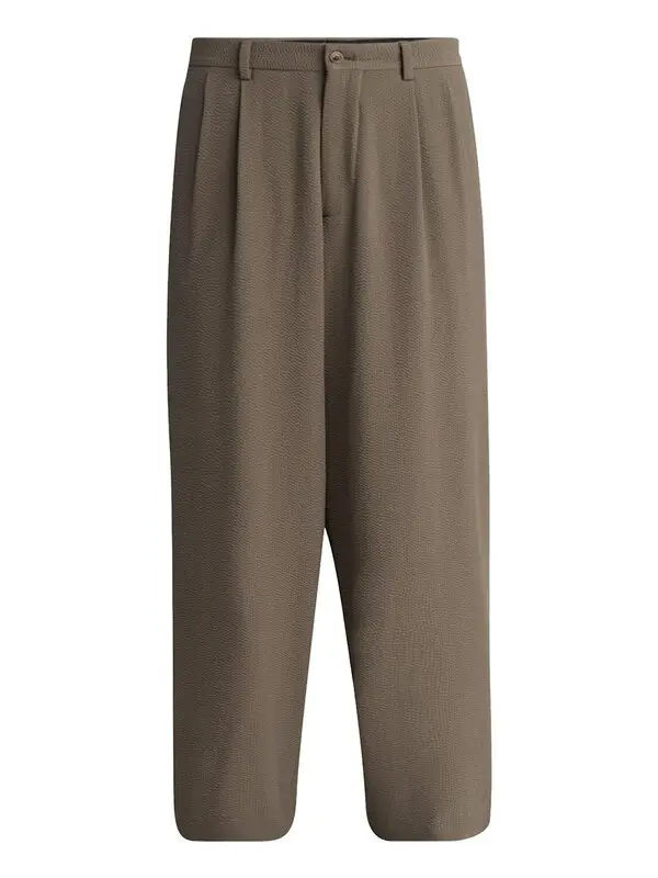 Giorgio Armani Pleated Wool Stretch Seersucker Trousers - Multi