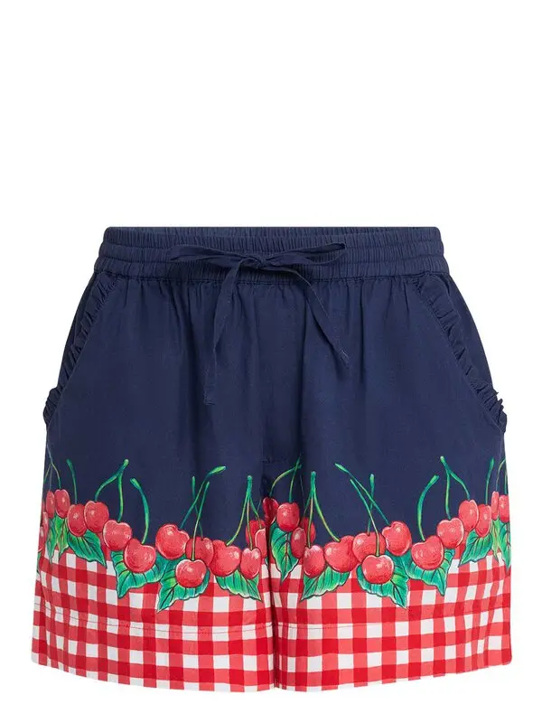 DAMSON MADDER Cherry Pie Printed Shorts - Navyred