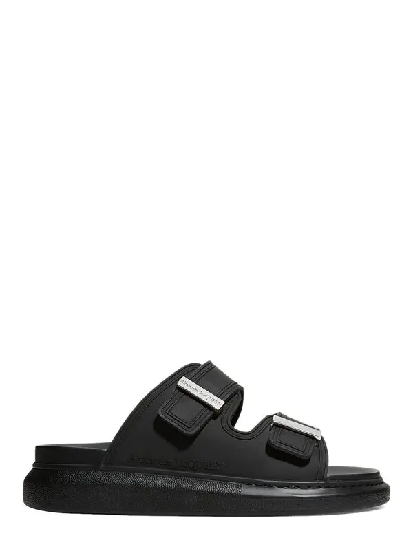 Alexander McQueen Rubber Double-buckle Sandals - Black/silver