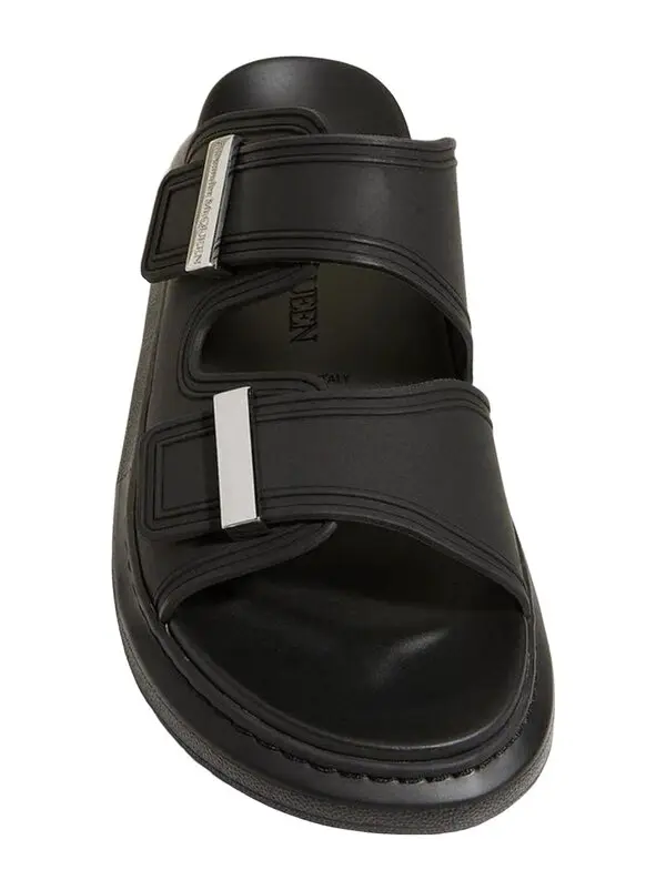 Alexander McQueen Rubber Double-buckle Sandals - Black/silver
