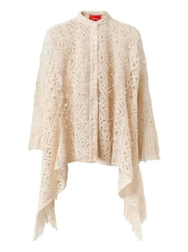 La DoubleJ Lacey Foulard Macramé Shirt - Beige