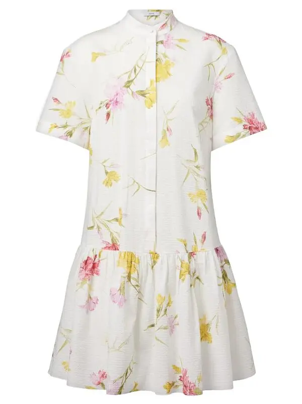 Erdem Floral Cotton Minidress - Beige