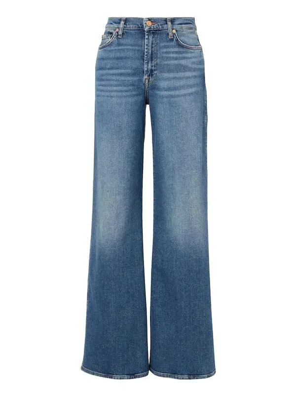 7 For All Mankind Lotta High-rise Wide-leg Jeans - Blue