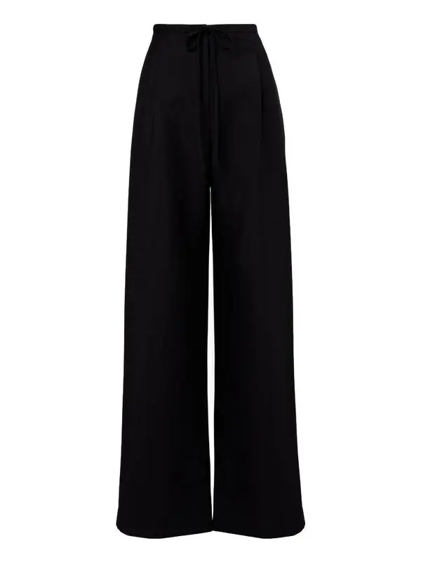 RÓHE Wool And Mohair Wide-leg Trousers - Black