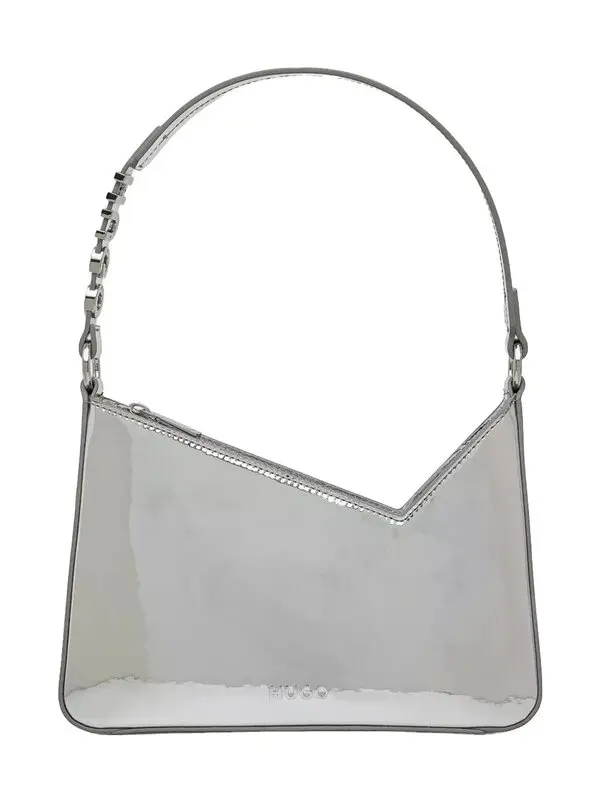 Hugo Laminated Shoulder Bag - Silver