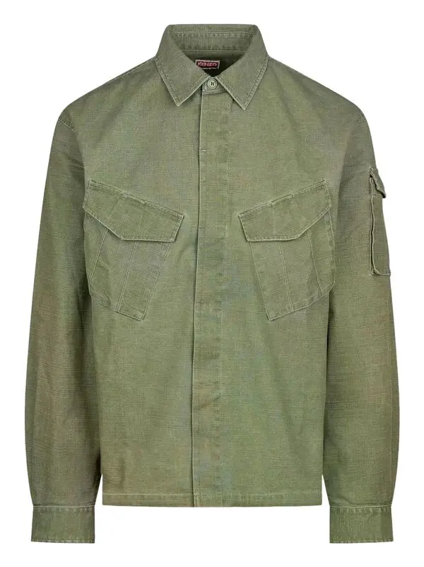 Kenzo Multi-pocket Overshirt - Green