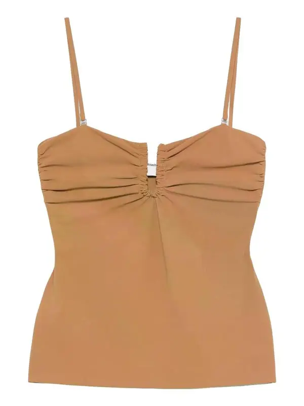 Nanushka Ruched Detail Top - Brown