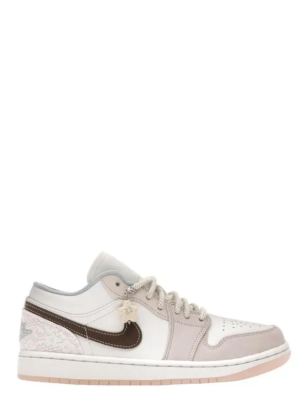 JORDAN 1 Low Coral Sneakers - White/light Soft Pink