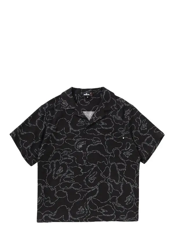 A BATHING APE Printed Casual Short Sleeve Shirt - Black