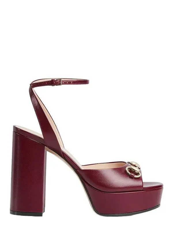 Gucci Horsebit Platform Sandal - Bordeaux