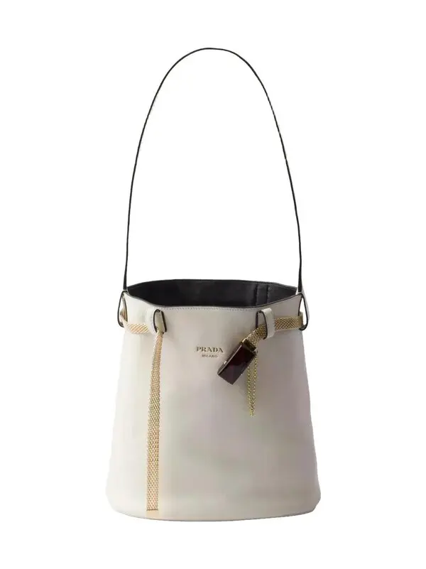 Prada Buckle Bucket Bag - White