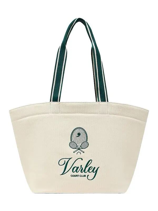 Varley Robinson Canvas Club Tote Bag - Ivory/forest