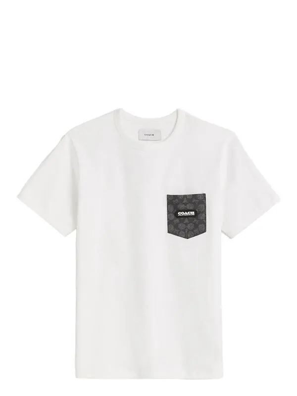 COACH Restored Essential Pocket T-shirt - White/charcoal Signature