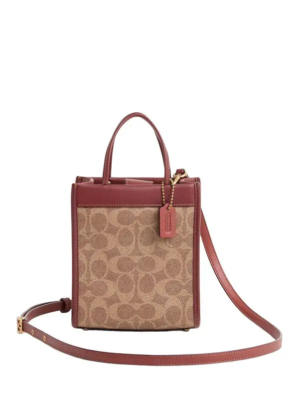 COACH Restored Mini Cashin Tote - Brass/tan/rust
