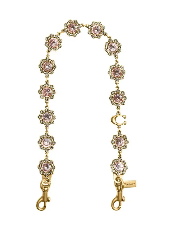 COACH® Short Jewelry Chain Strap - Brass/pink Multi