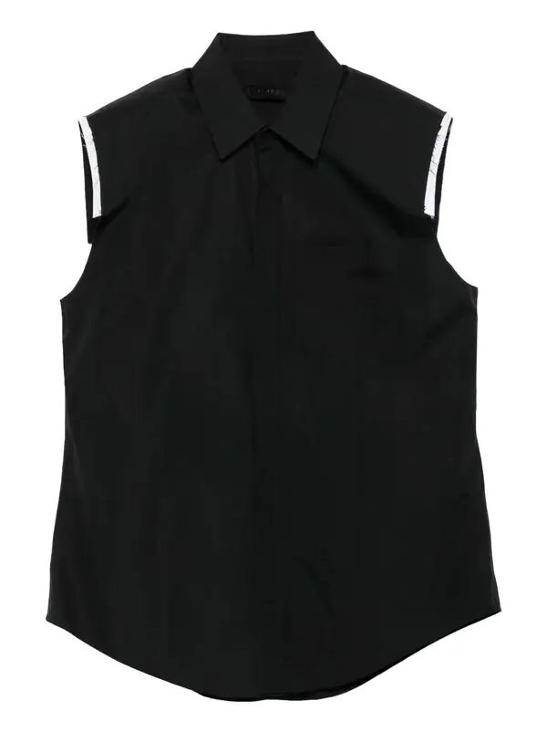 ALAINPAUL Layered Sleeveless Shirt - Black