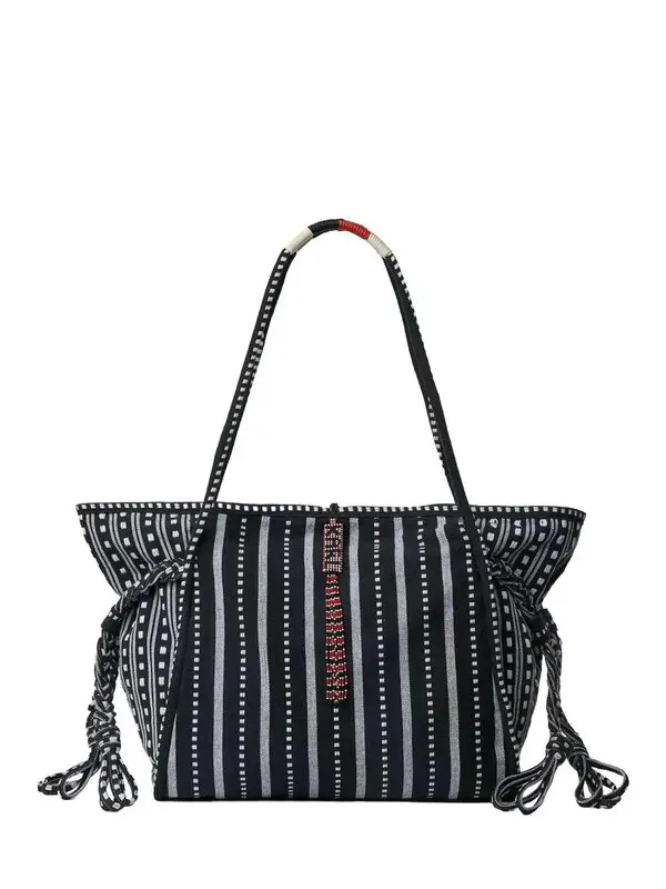 Karl Lagerfeld X Amber Valletta Striped Tote Bag - Black