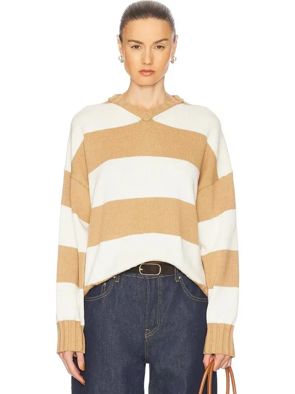 Solid & Striped The Reva Pullover Sweater - Camel Stripe