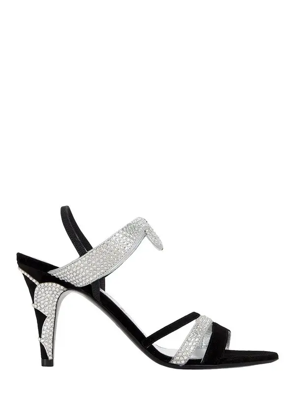 Valentino Garavani L'une Et L'autre Sandal - Nero  Silver  & Crystal