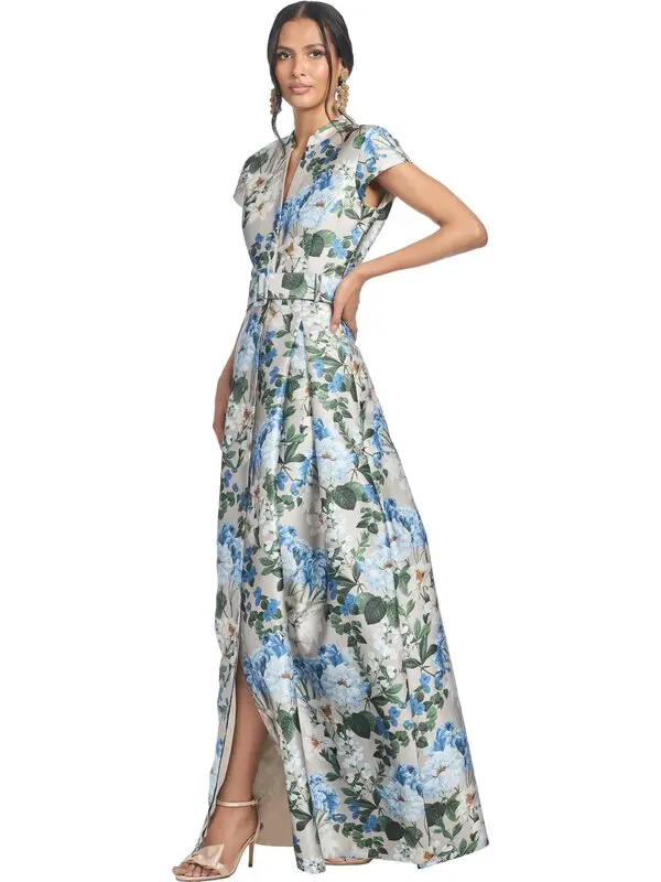 Sachin & Babi Marta Floral Print Gown - Dune And Dusk Petals