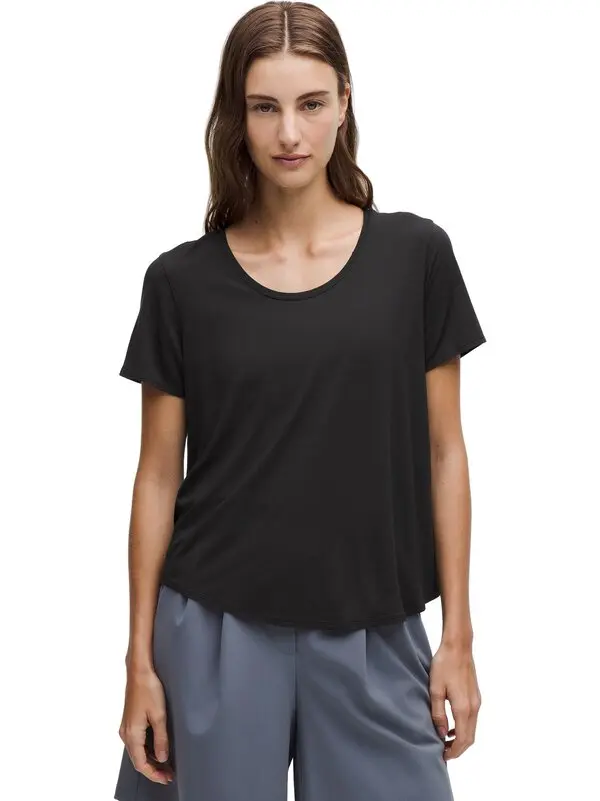 Lululemon Modal-silk Twist-back Short-sleeve Shirt - Black