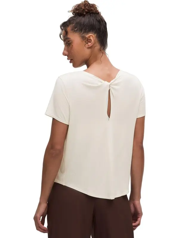 Lululemon Modal-silk Twist-back Short-sleeve Shirt - Light Ivory