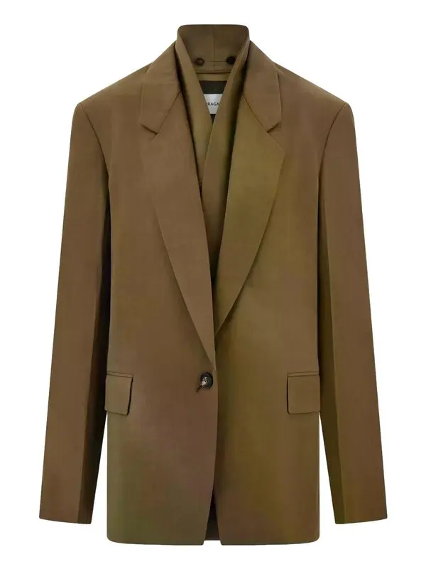 FERRAGAMO Single-breasted Blazer - Brown