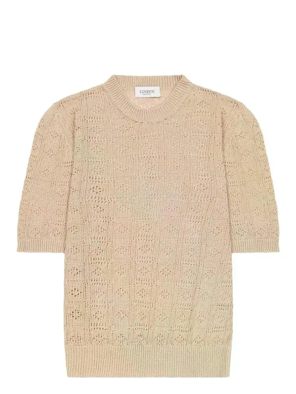 LANEUS Knitted T-shirt - Neutrals