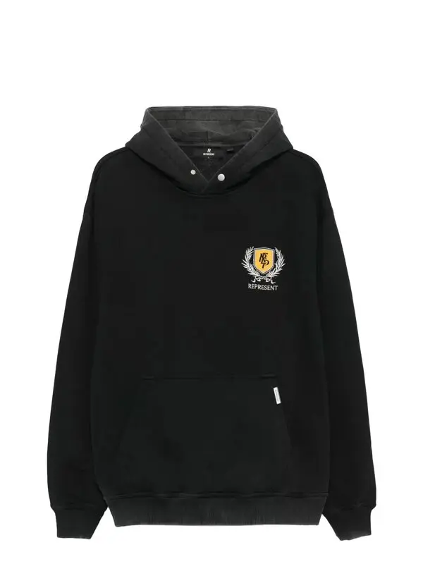 REPRESENT Crest Hooded Sweatshirt - Black