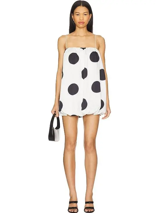 MORE TO COME Katti Mini Dress - White Polka Dot