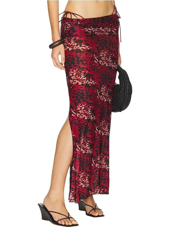 INDAH Printed Maxi Skirt With Side Slits - Asher & Red