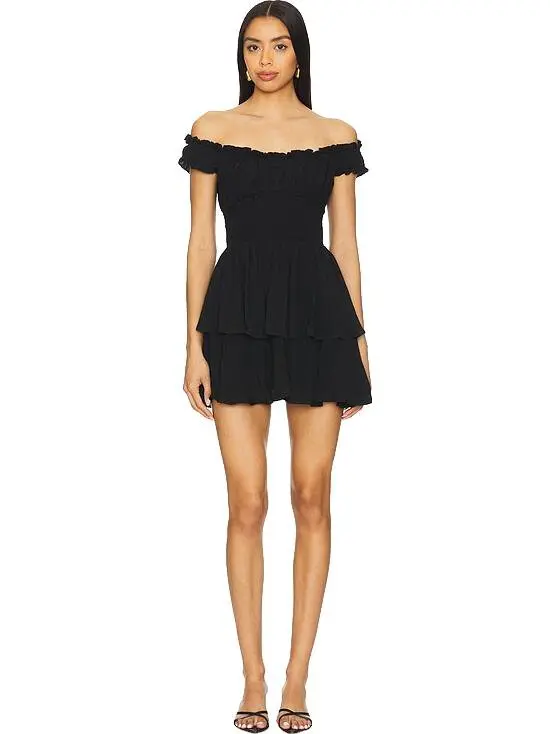 MORE TO COME Billie Off Shoulder Dress - Black