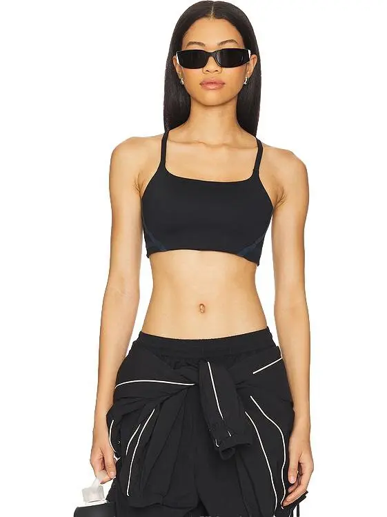 Nike Light-support Lightly Lined Sports Bra In Black - Black & Navy