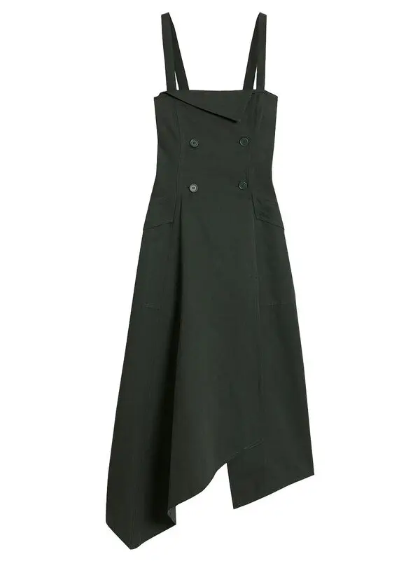 A.L.C. Scarlett Asymmetric Midi Dress - Dark Green