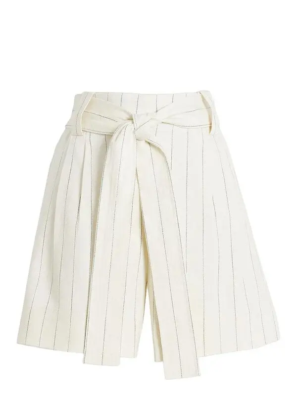 A.L.C. Dempsey Pinstriped Canvas Shorts - Ivory